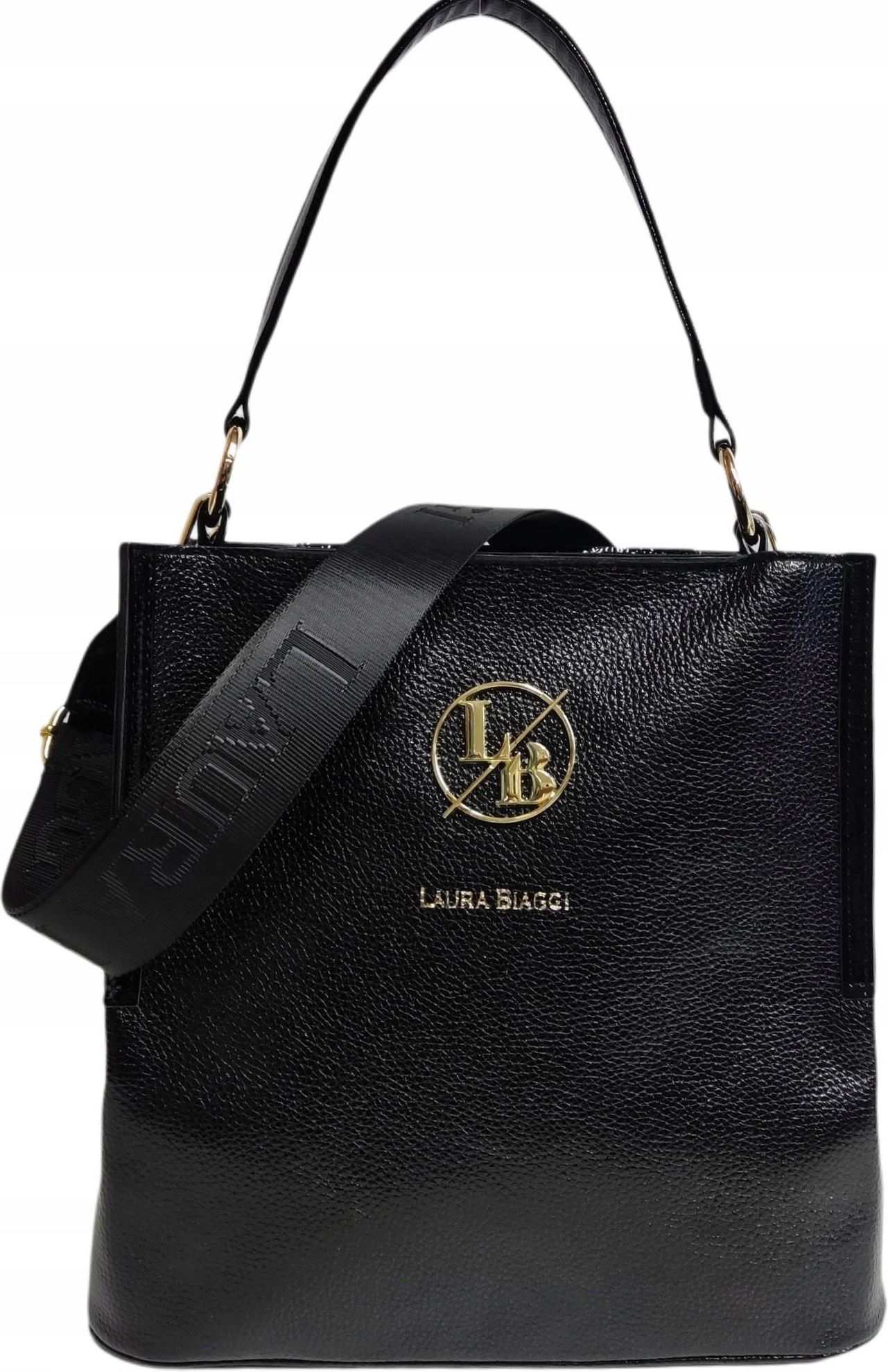 Torebka shopper Laura Biaggi listonoszka czarna - Ceny i opinie - Ceneo.pl