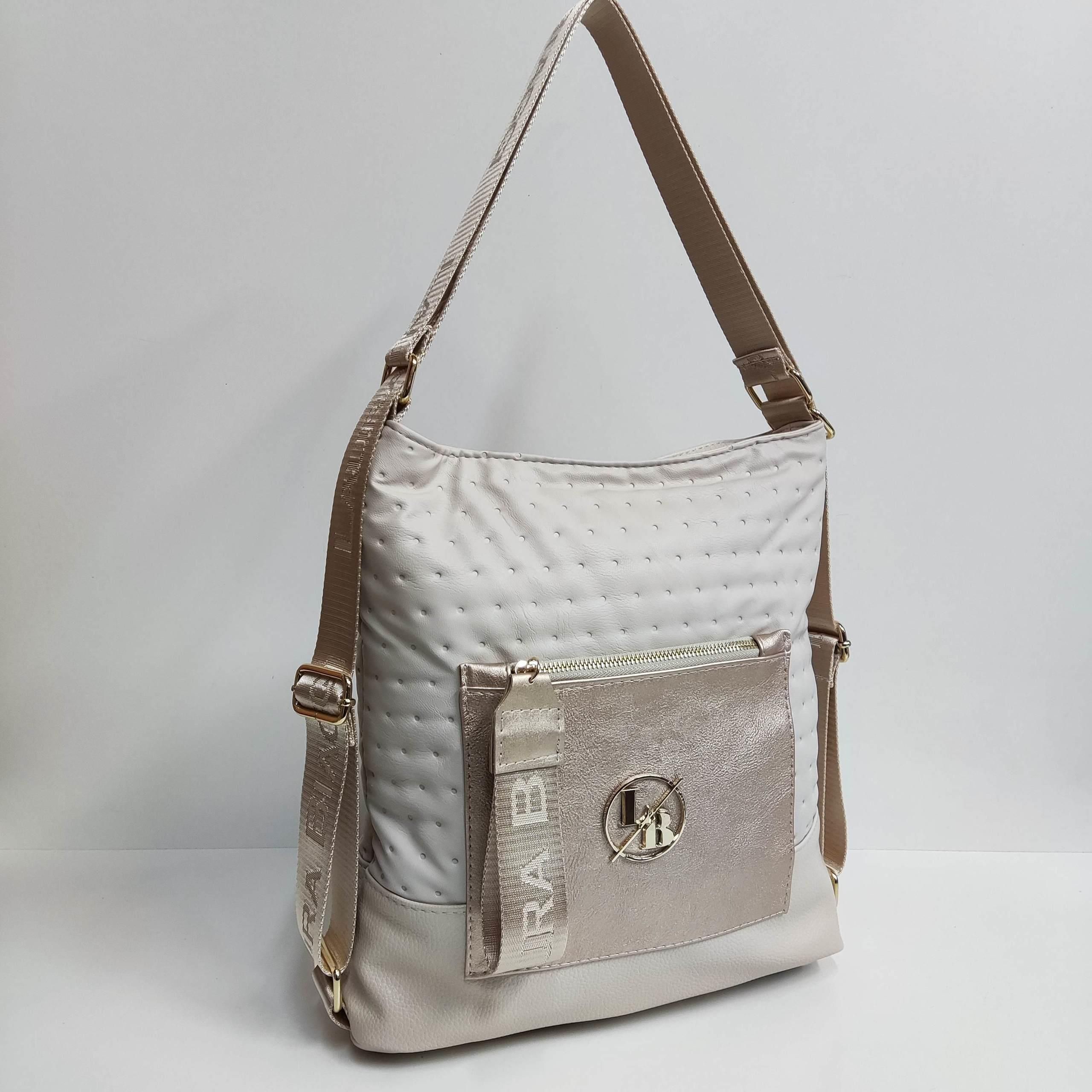 Plecak torebka Laura Biaggi na ramię beżowa złota - Ceny i opinie ...