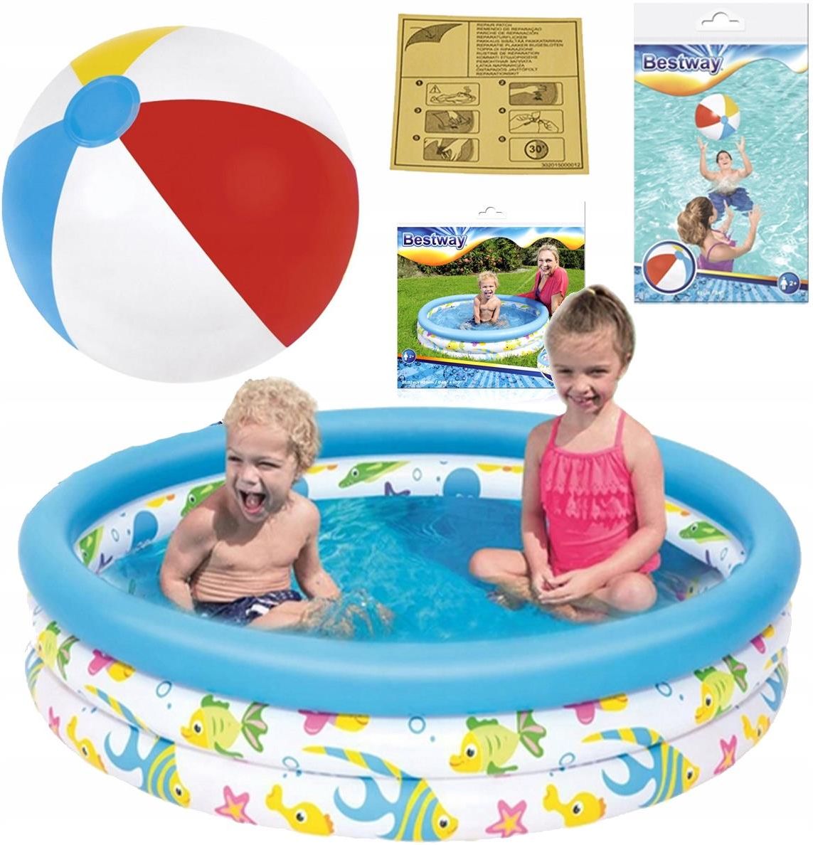 Bestway Basen Ogrodowy Dmuchany 102X25 + Piłka Plażowa 51Cm - Ceny i ...