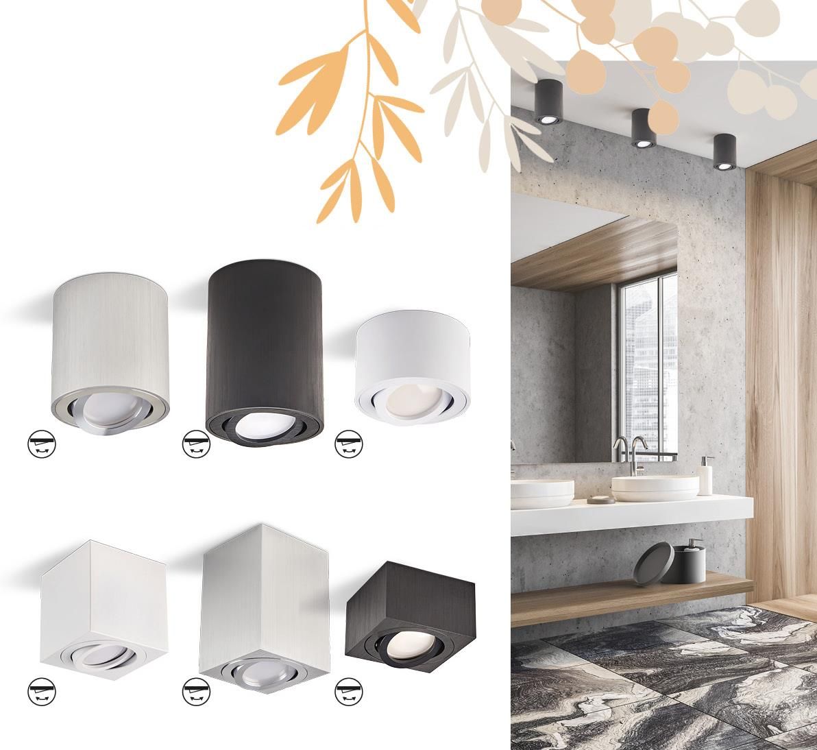 Kobi Light Oprawa Natynkowa Tuba Ruchoma Oh36S Halogen (Oprawaruchoma ...