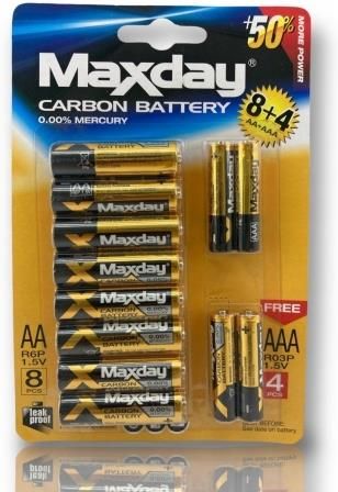 Maxday Baterie Alkaliczne R6X8Szt Oraz R3X4Szt Zestaw - Ceny i opinie ...
