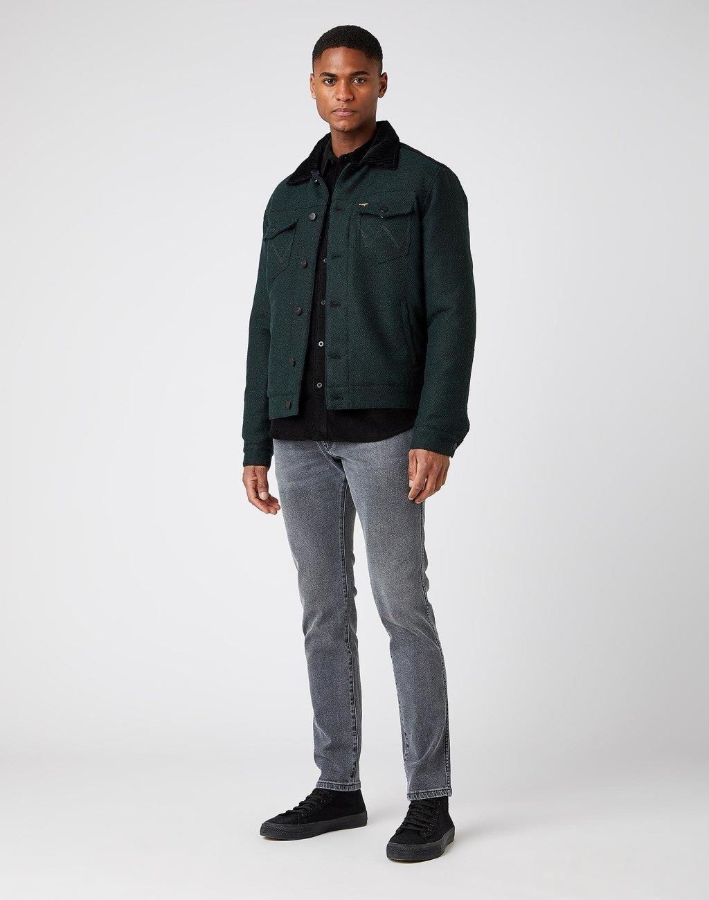 Wrangler Męska Sherpa Wool Trucker Jacket Deep Forest W4F2Sgg08 - Ceny ...