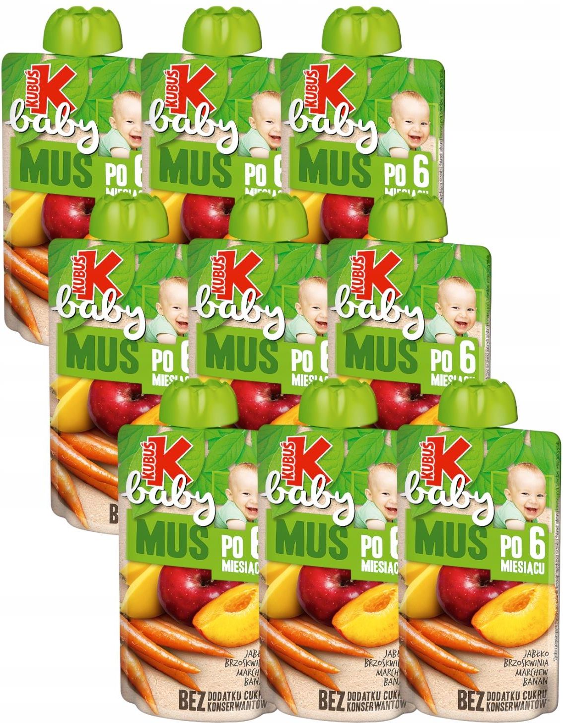 Kubuś Mus Baby Jabłko Brzoskwinia Marchew 9X100G - Ceny i opinie - Ceneo.pl