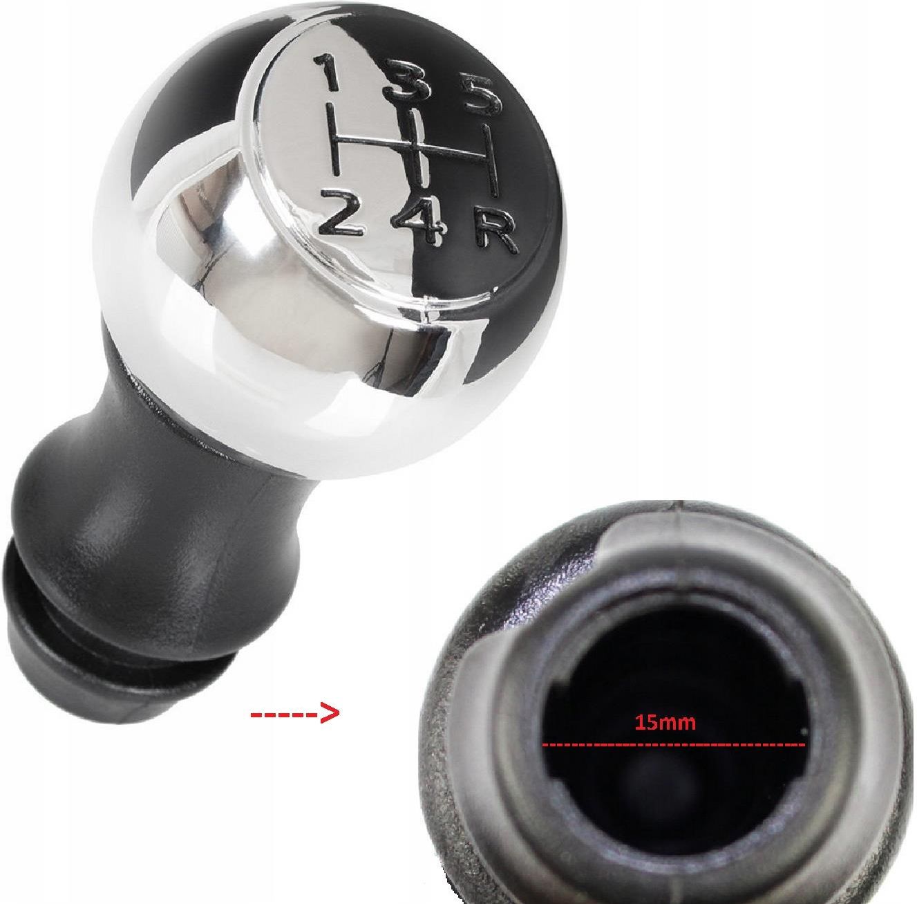 Gałka zmiany biegów Gałka Zmiany Biegów 5-G Citroen C2 C3 C4 C5 chrom ...