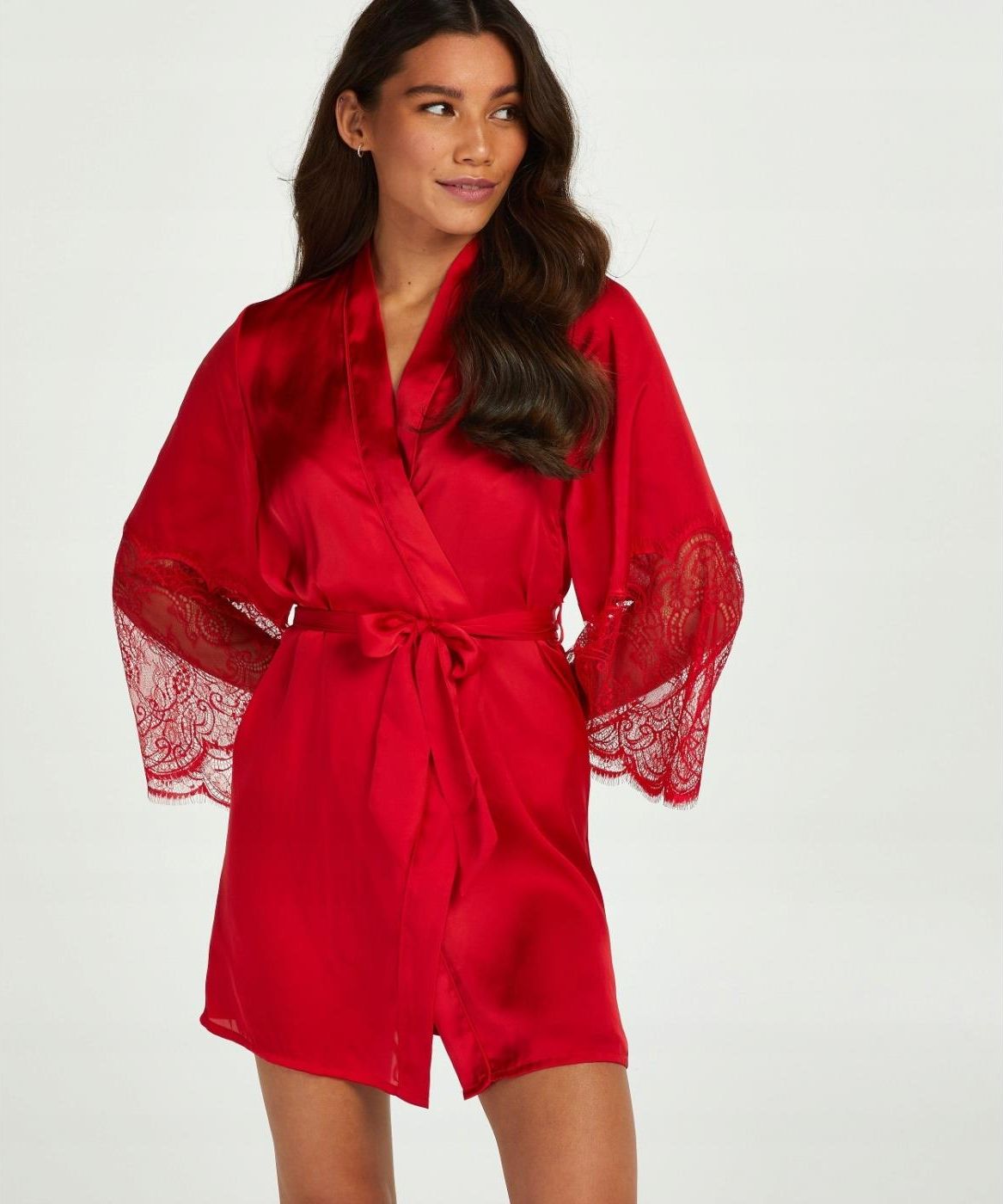 Hunkemoller Luksusowe Satynowe Kimono Czerwone Xs/S - Ceneo.pl