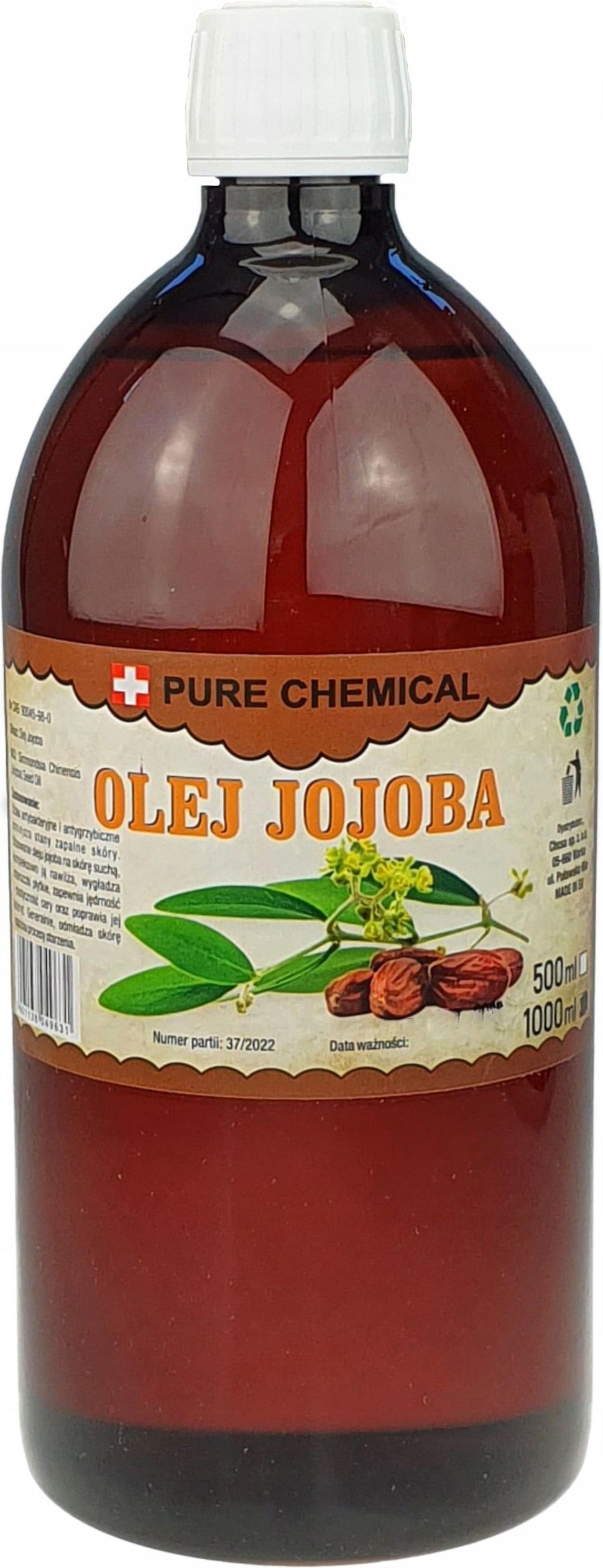 Pure Chemical Olej Jojoba Tłoczony Na Zimno Nierafinowany 1l - Opinie i ceny na Ceneo.pl