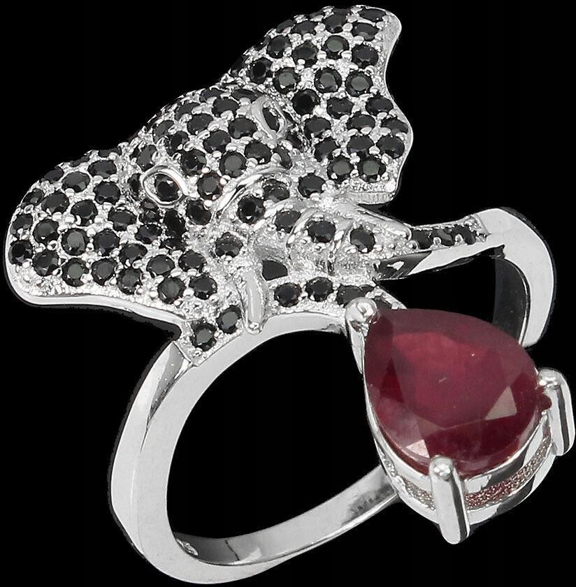 925 Pierścionek rubin czarne spinele r 14 słoń - Ceny i opinie - Ceneo.pl