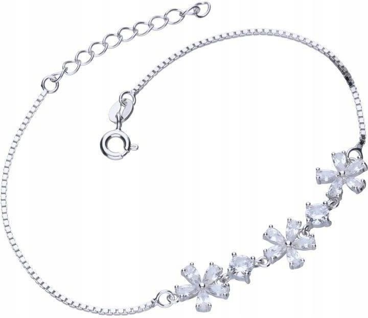 Bransoleta Kwiatuszki Kwiatki Cyrkonia Srebro 925 - Ceny i opinie - Ceneo.pl