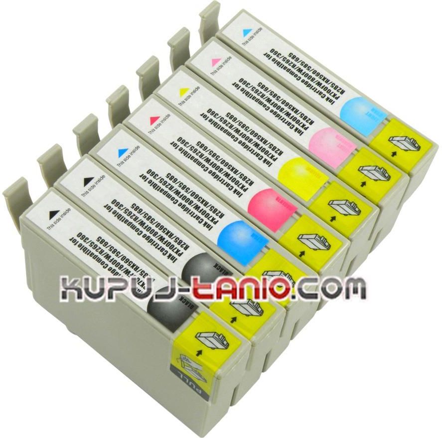 Tusz tusze T0807 do Epson (7 szt., Crystal-Ink) do Epson P50 R285 PX650 ...