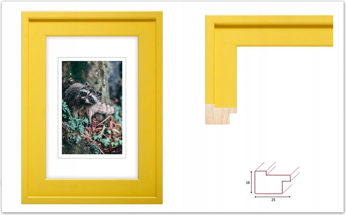 Ramka tradycyjna Fabryka Ramek Ramka Na Zdjęcia Żółta Rama A4 21X30 Cm ...