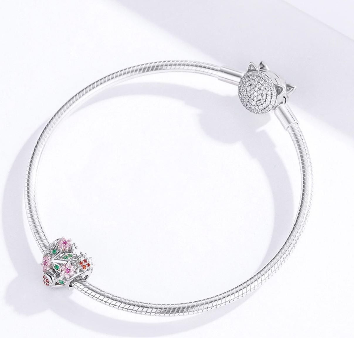 Charms Koralik Bransoletki Serce W Kwiatach srebro - Ceny i opinie ...