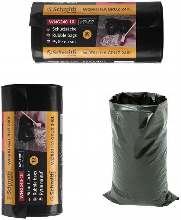 Schmith Mocne Worki Na Gruz Śmieci 240L 10szt. - Ceny i opinie - Ceneo.pl