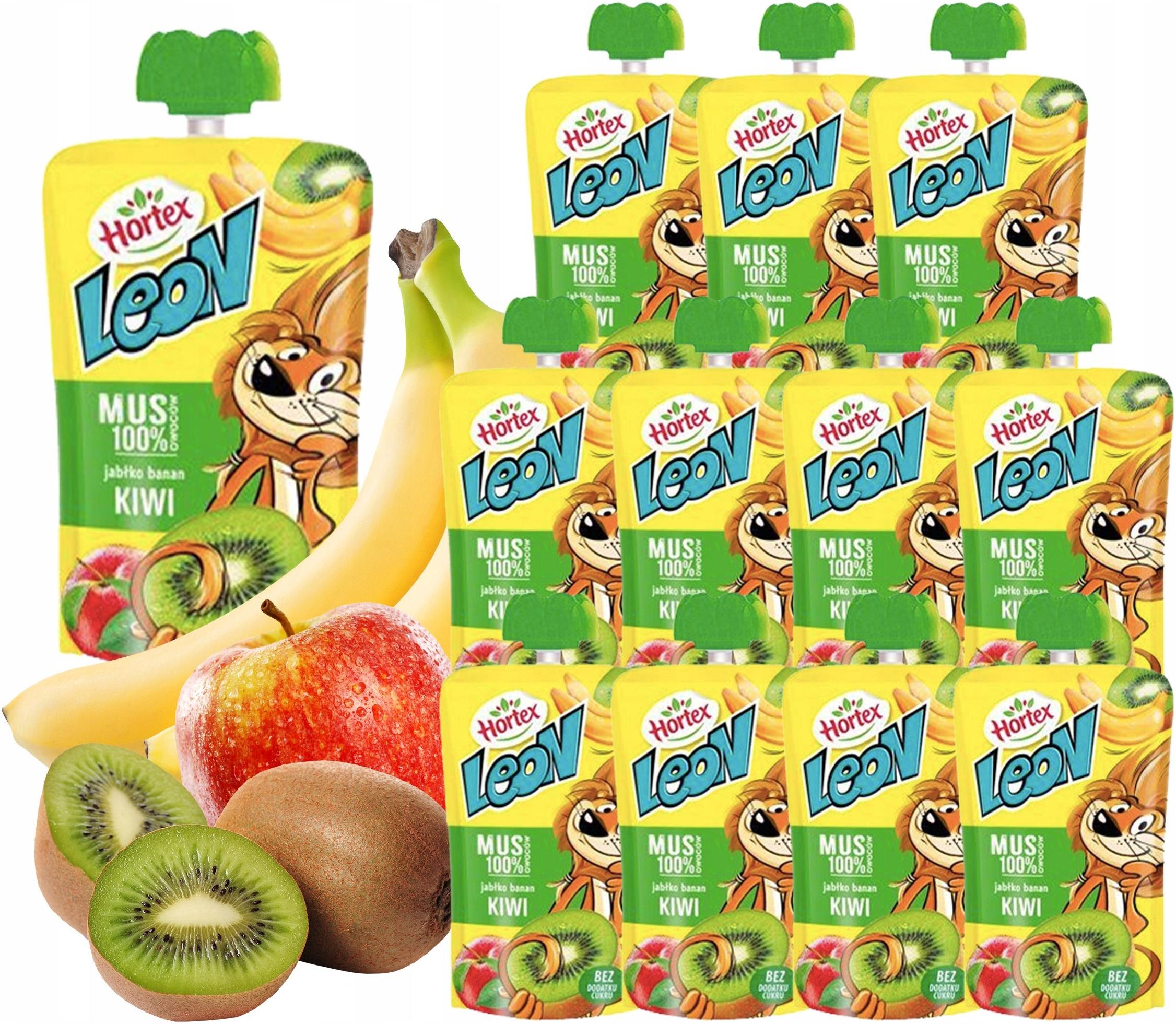 Hortex Leon Mus Jabłko Banan Kiwi 12X100G - Ceny i opinie - Ceneo.pl