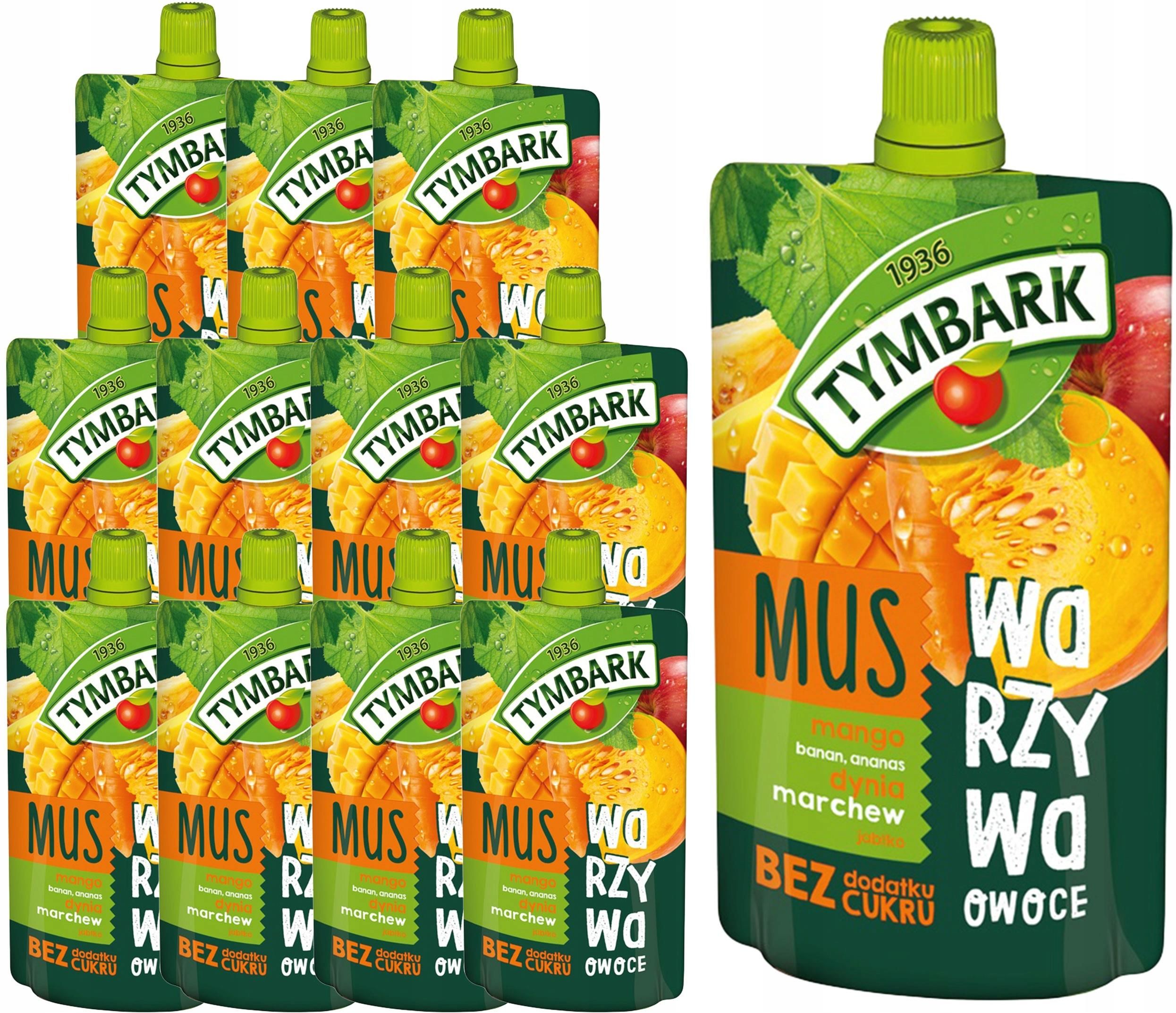 Tymbark Mus Mango Dynia Ananas Zestaw 12X100G - Ceny i opinie - Ceneo.pl