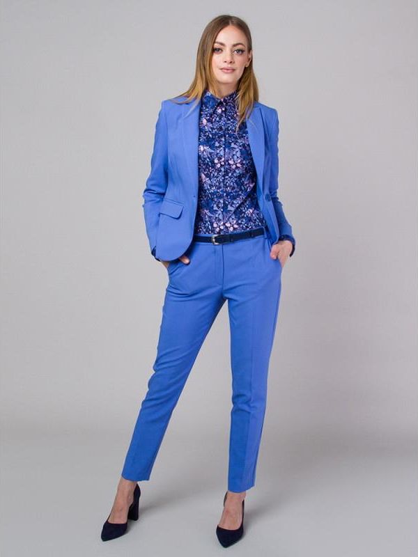 Niebieski garnitur damski typu Long Size - Ceny i opinie - Ceneo.pl