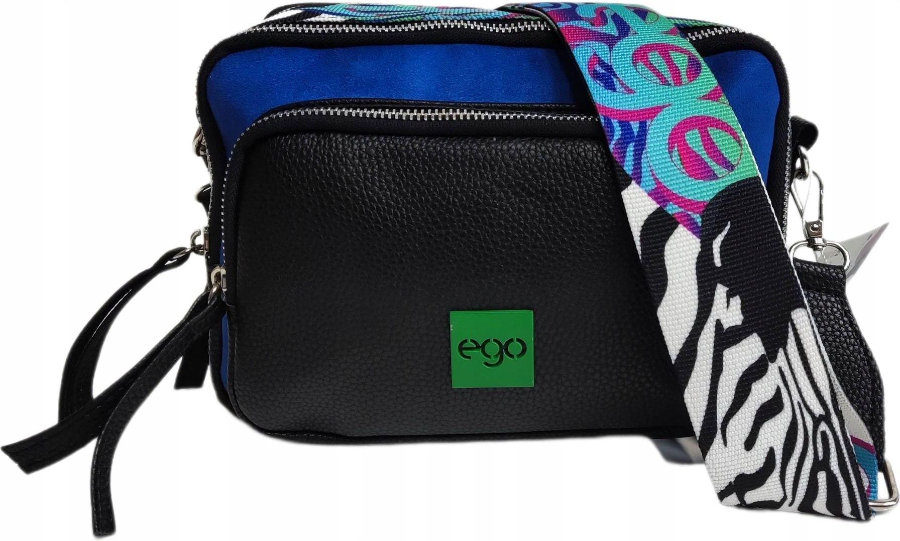 Torebka listonoszka Ego czarna niebieska klasyczn - Ceny i opinie - Ceneo.pl
