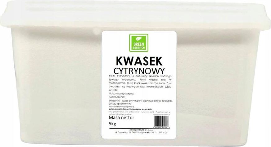 Green Essence Kwasek Cytrynowy Kwas 5Kg Wiaderko Zapas - Opinie i ...
