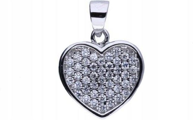 Srebrna zawieszka 925 Serce Z Cyrkoniami 1,68g - Ceny i opinie - Ceneo.pl