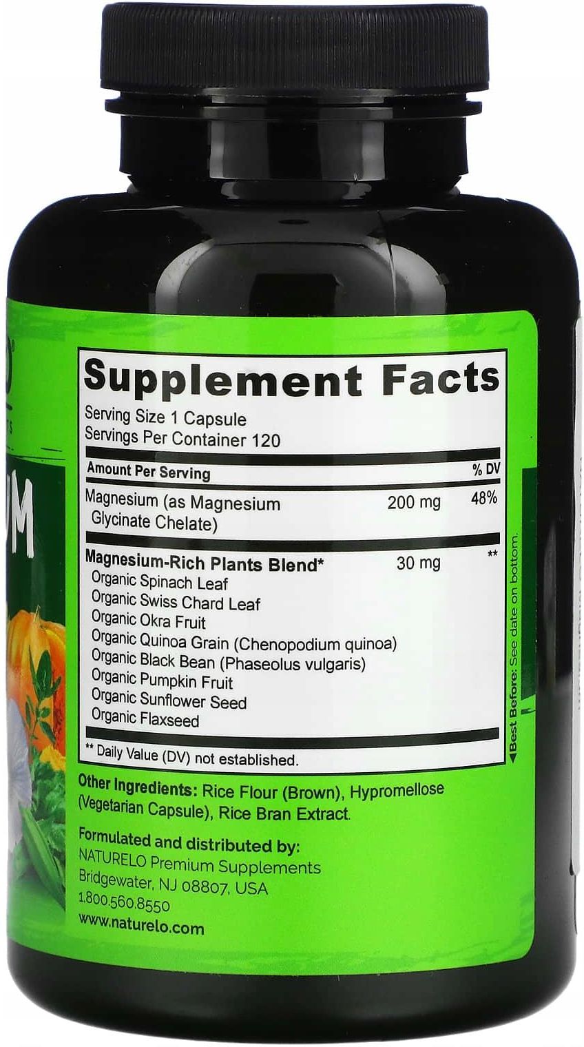 Naturelo Naturelo, Magnez 200 Mg 120 Kap - Opinie i ceny na Ceneo.pl