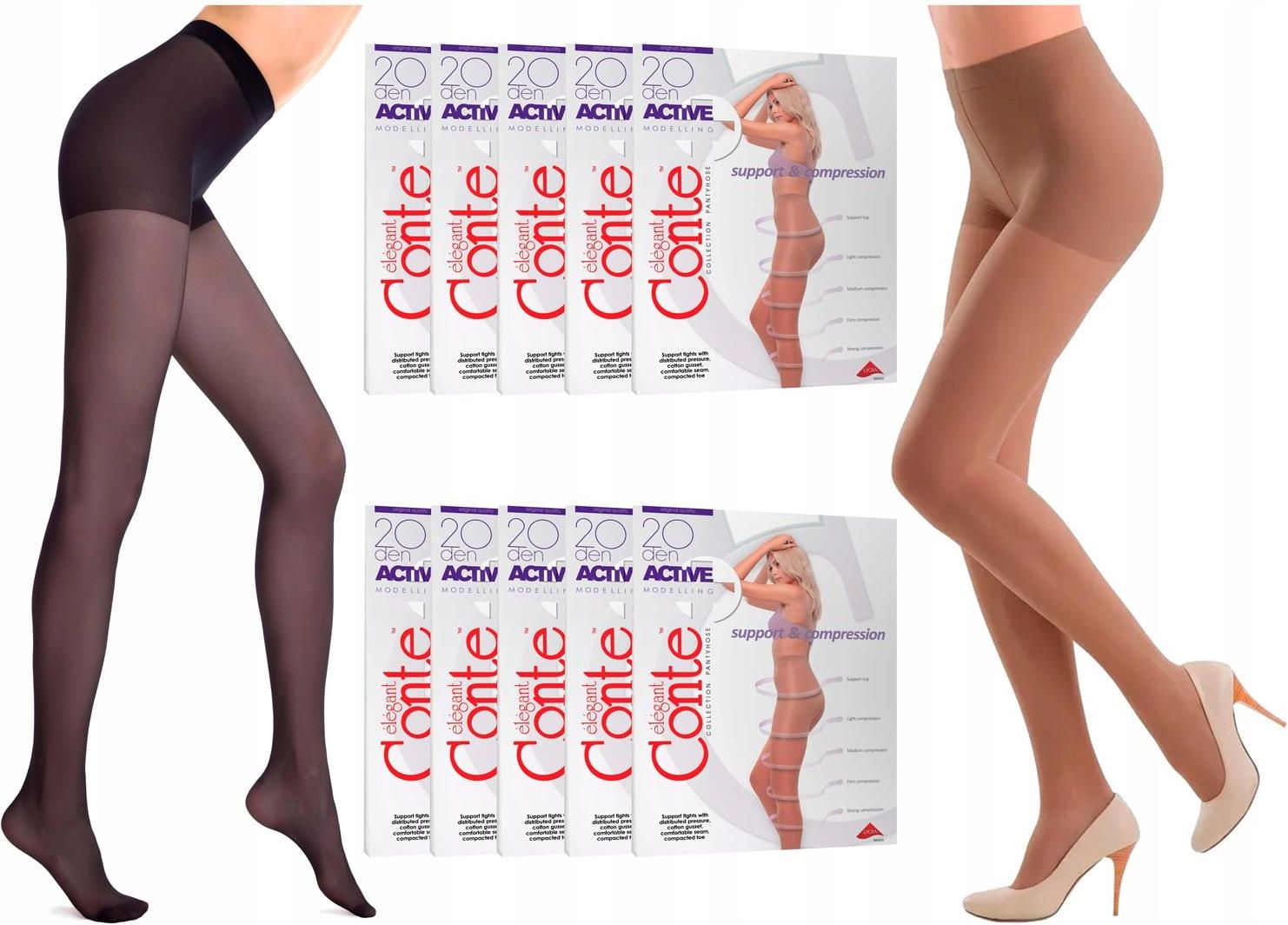 Rajstopy Lycra Conte Active 20 Den, 10-pak , 4-L - Ceny i opinie - Ceneo.pl