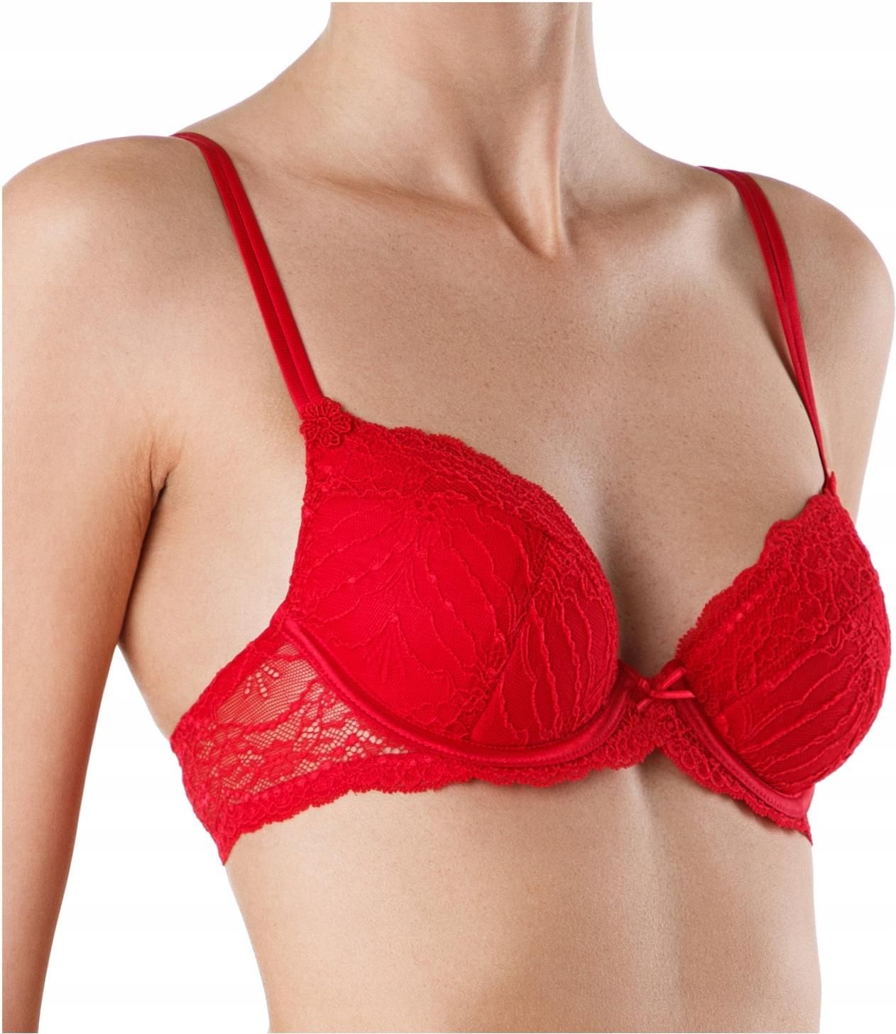 Conte Koronkowy Biustonosz Push-up, czerwony, 85A - Ceny i opinie - Ceneo.pl