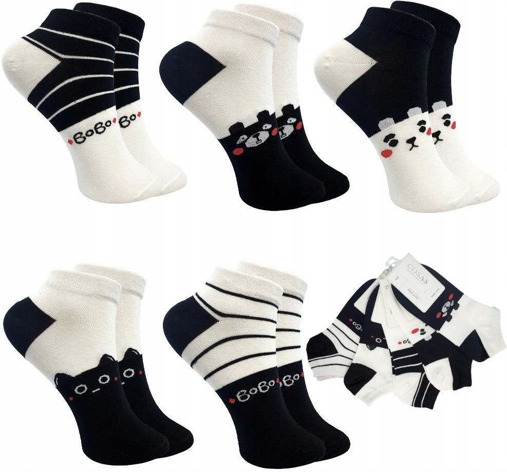 5x Stopki Damskie Kolorowe Bawełna Skarpetki - Ceny i opinie - Ceneo.pl