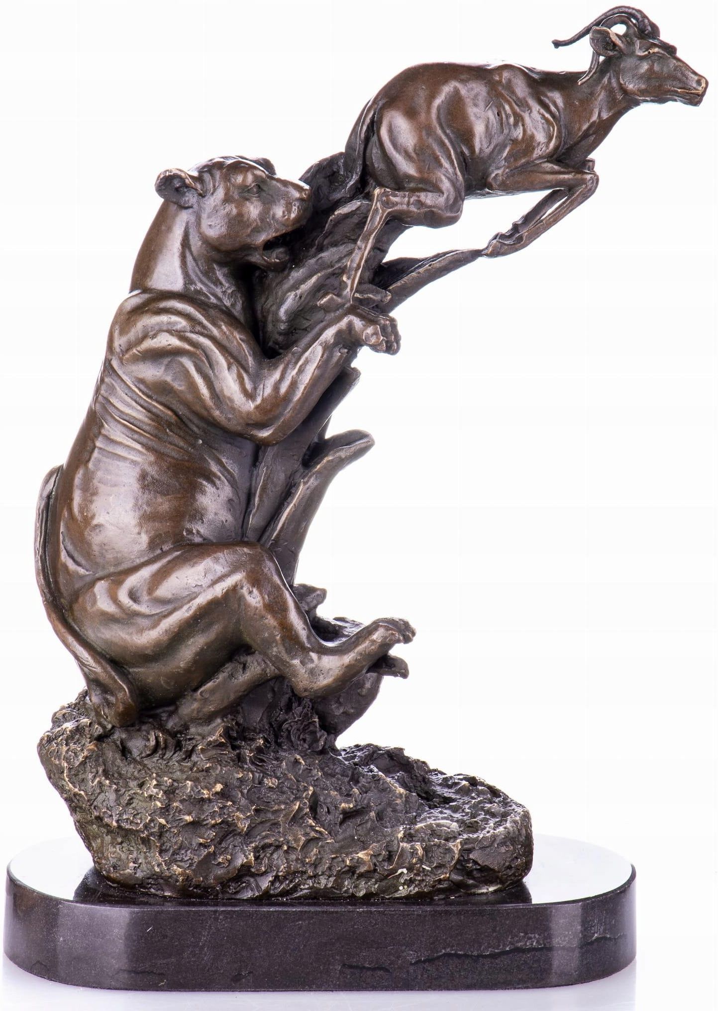 Antyki24 Rzeźba Z Brązu Lew I Antylopa Figura Salonowa 6Ee802E2-B41C ...