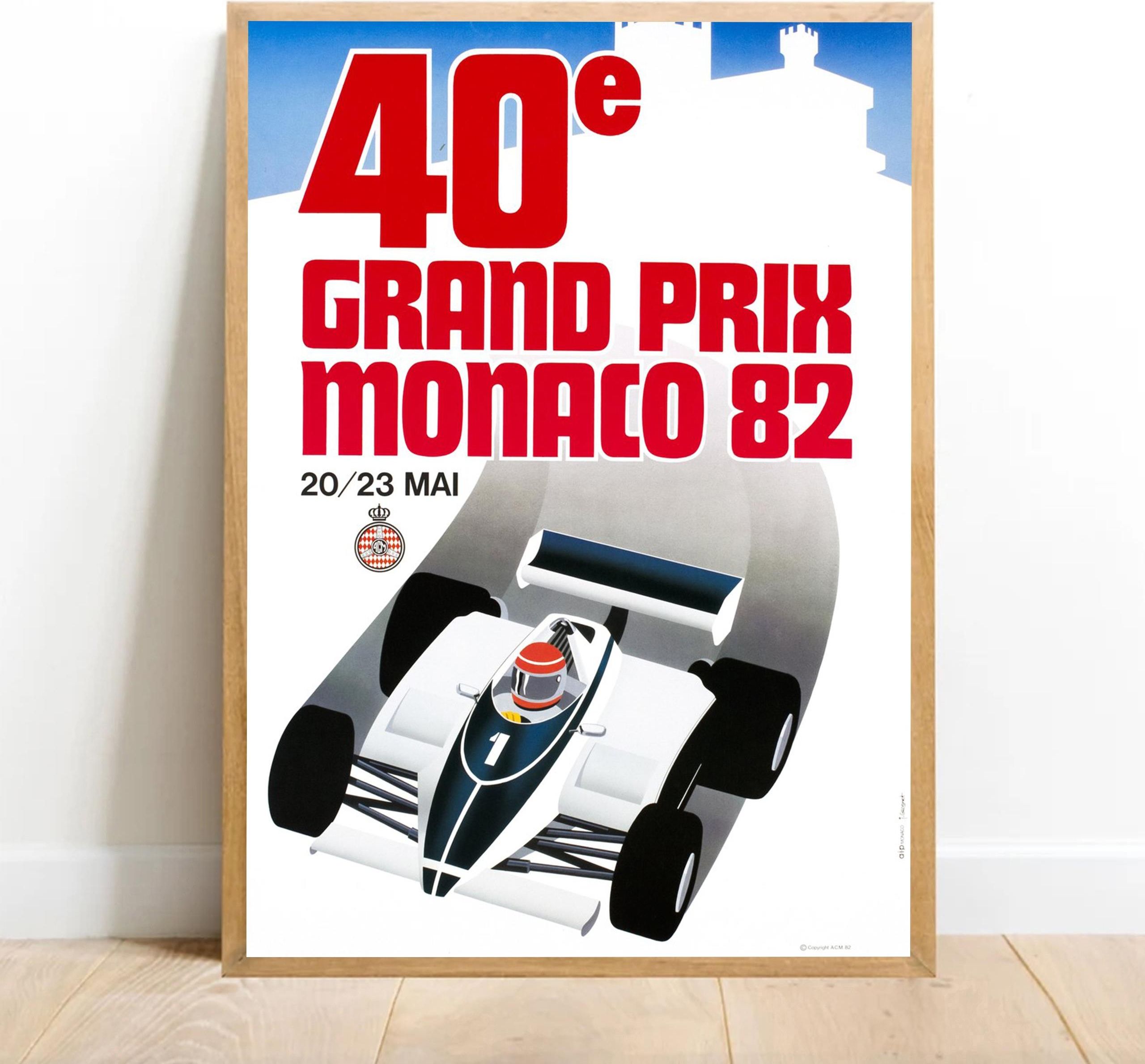 Monaco 1982 Grand Prix Samochód Sport Plakat 50X70 17E2Afa1-5E0B-415D ...
