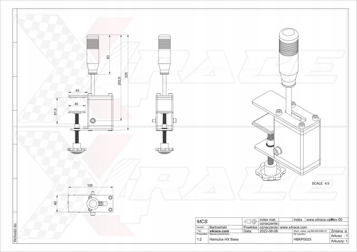 X4Race Hamulec Ręczny Hydrołapa Pc sprężyna Hall X4RACE_BASIC_01 - Ceny ...