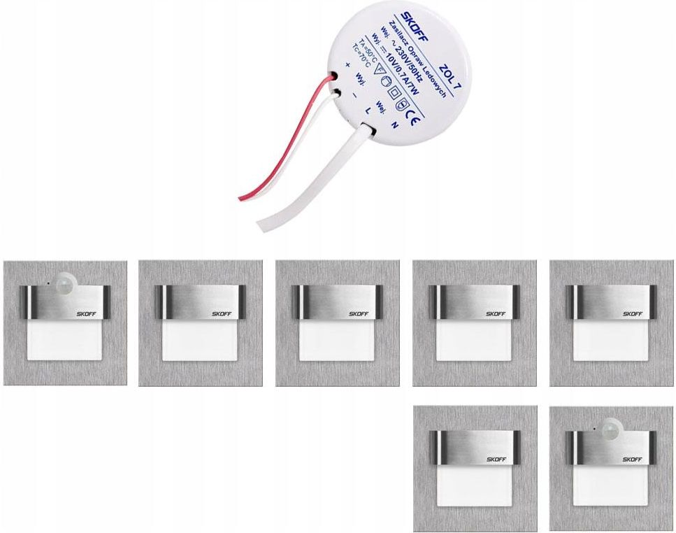 Skoff Oprawy Schodowe 5 Zasilacz +2 Z Czujnikiem Ruchu (Lux07118 ...