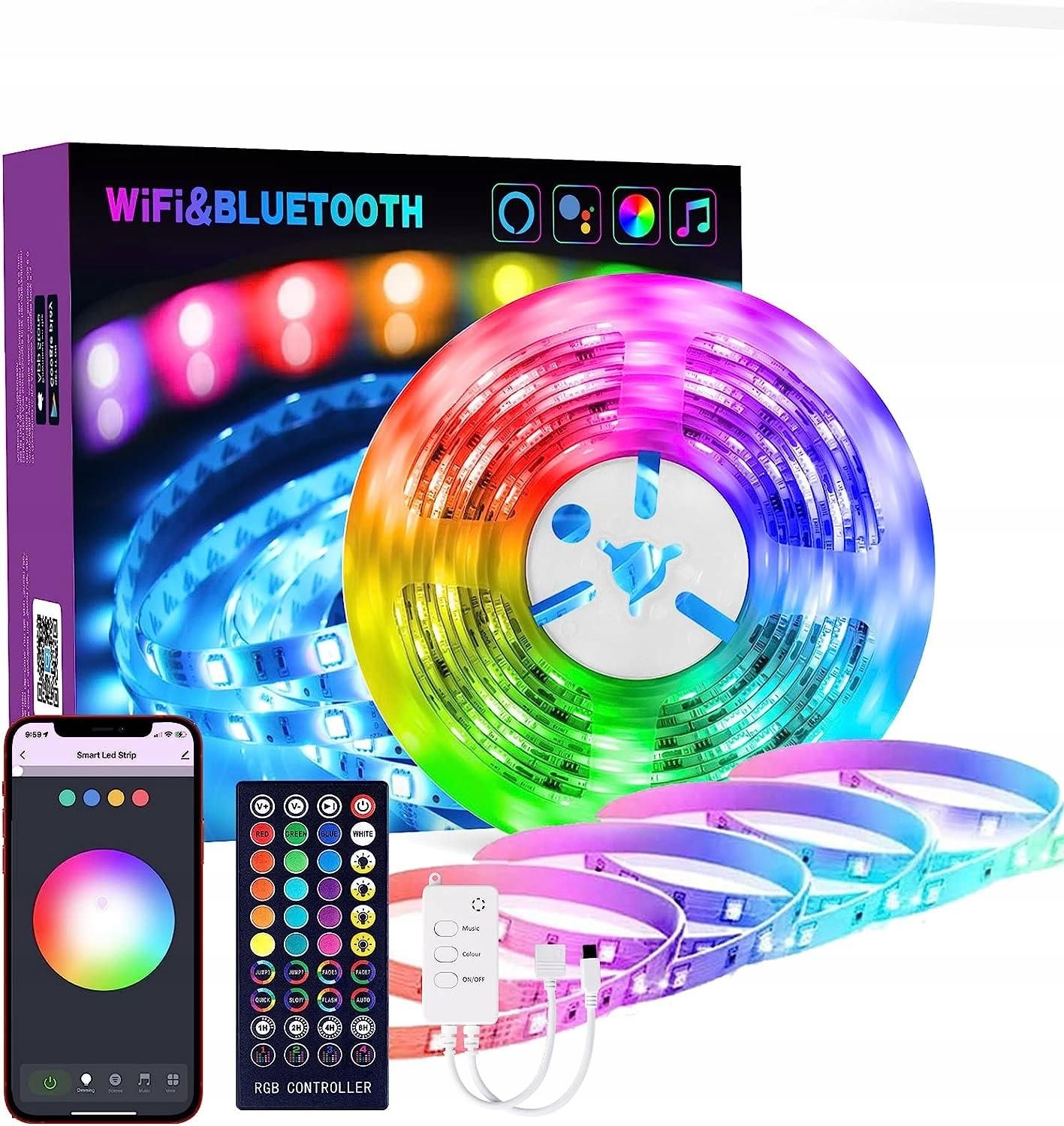 Taśma Led 5M Rgb Aplikacja Bluetooth Muzyka Pilot (774034027097 ...