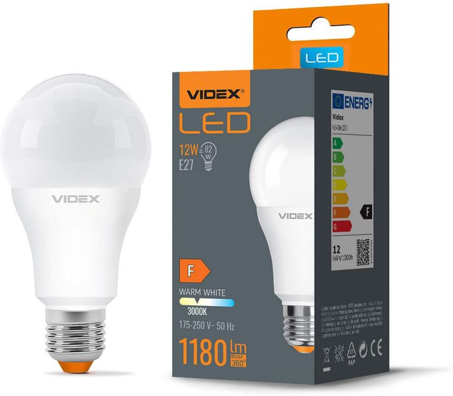 Videx Żarówka Led E27 12W 3000K 1180Lm 230V Ciepła (Videxe27A6012Www ...