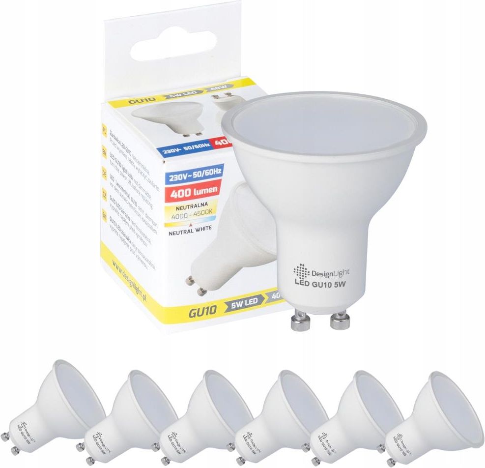 Zestaw 6x żarówka Led GU10 5W Barwa Zimna - Opinie i atrakcyjne ceny na Ceneo.pl