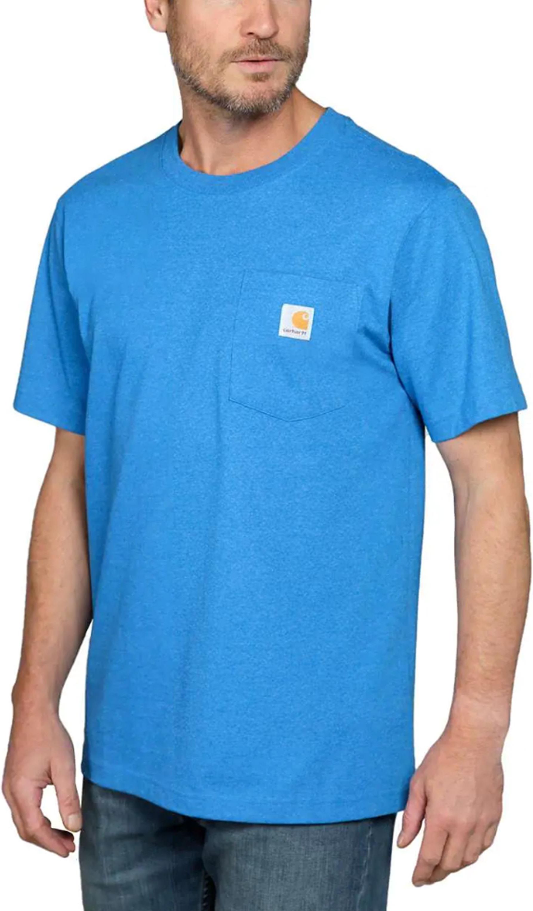 Koszulka męska T-shirt Carhartt Heavyweight Pocket K87 H72 Marine Blue ...