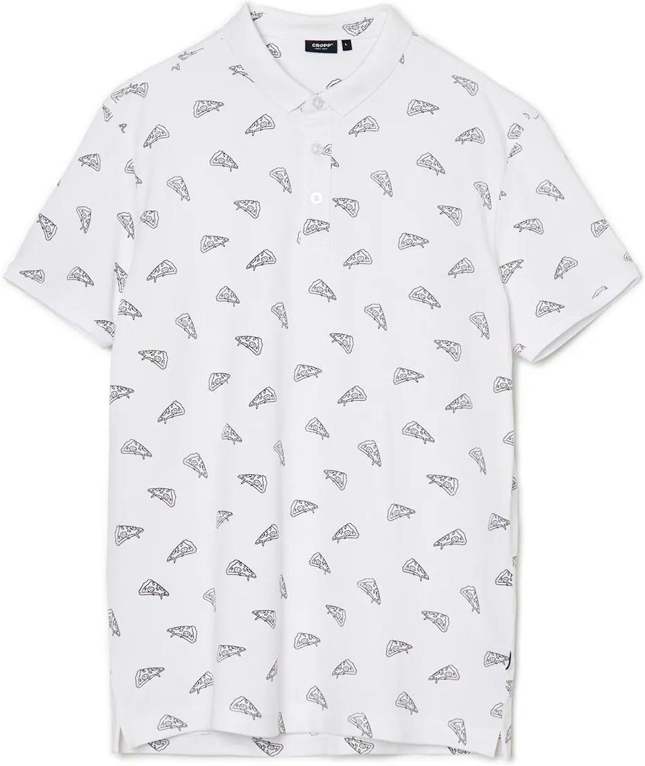 Cropp - Koszulka polo z motywem pizzy - Biały - Ceny i opinie - Ceneo.pl