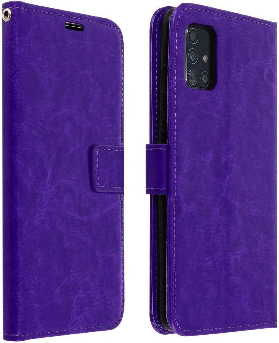 Avizar Etui Z Klapką I Portfelem Serii Vintage Do Samsunga Galaxy A51 Fioletowe - Etui na ...