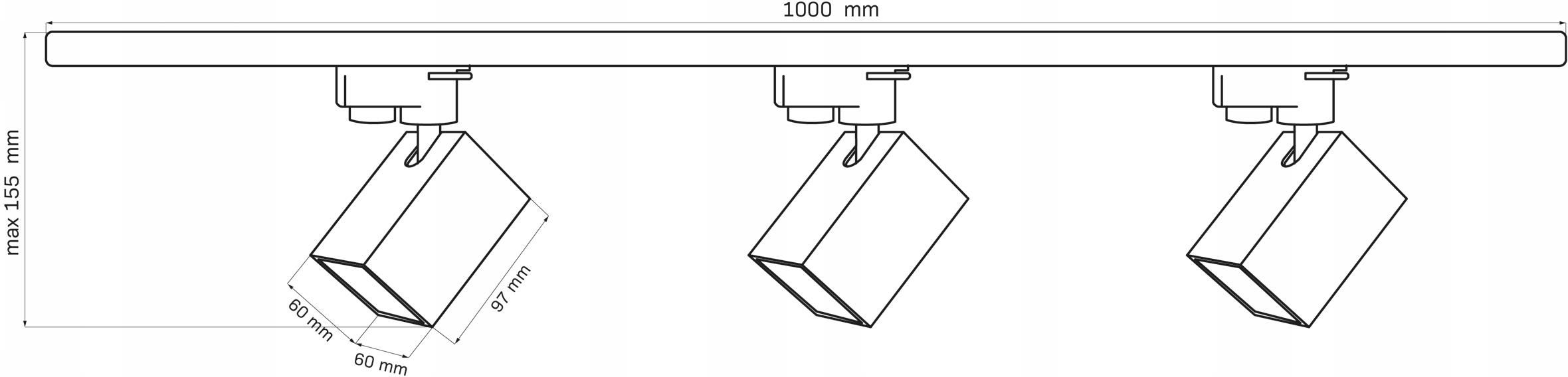 Goldlux 3X Lampa Led Reflektor Spot Tuba Szynoprzewód 1M (321732 ...
