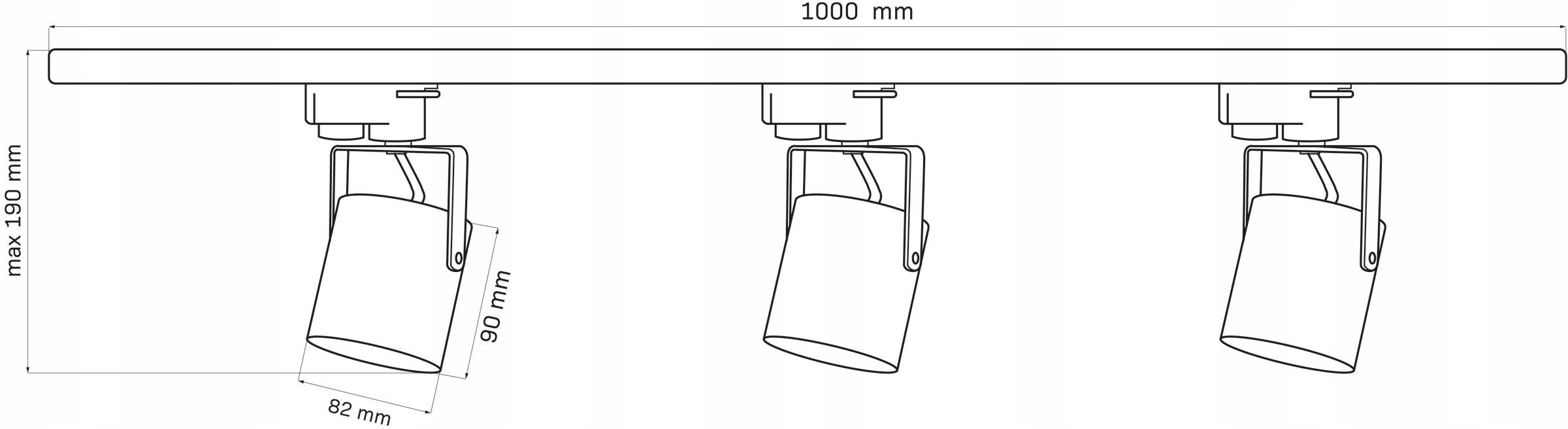 Goldlux 3X Lampa Led Reflektor Spot Tuba Szynoprzewód 1M (321763 ...