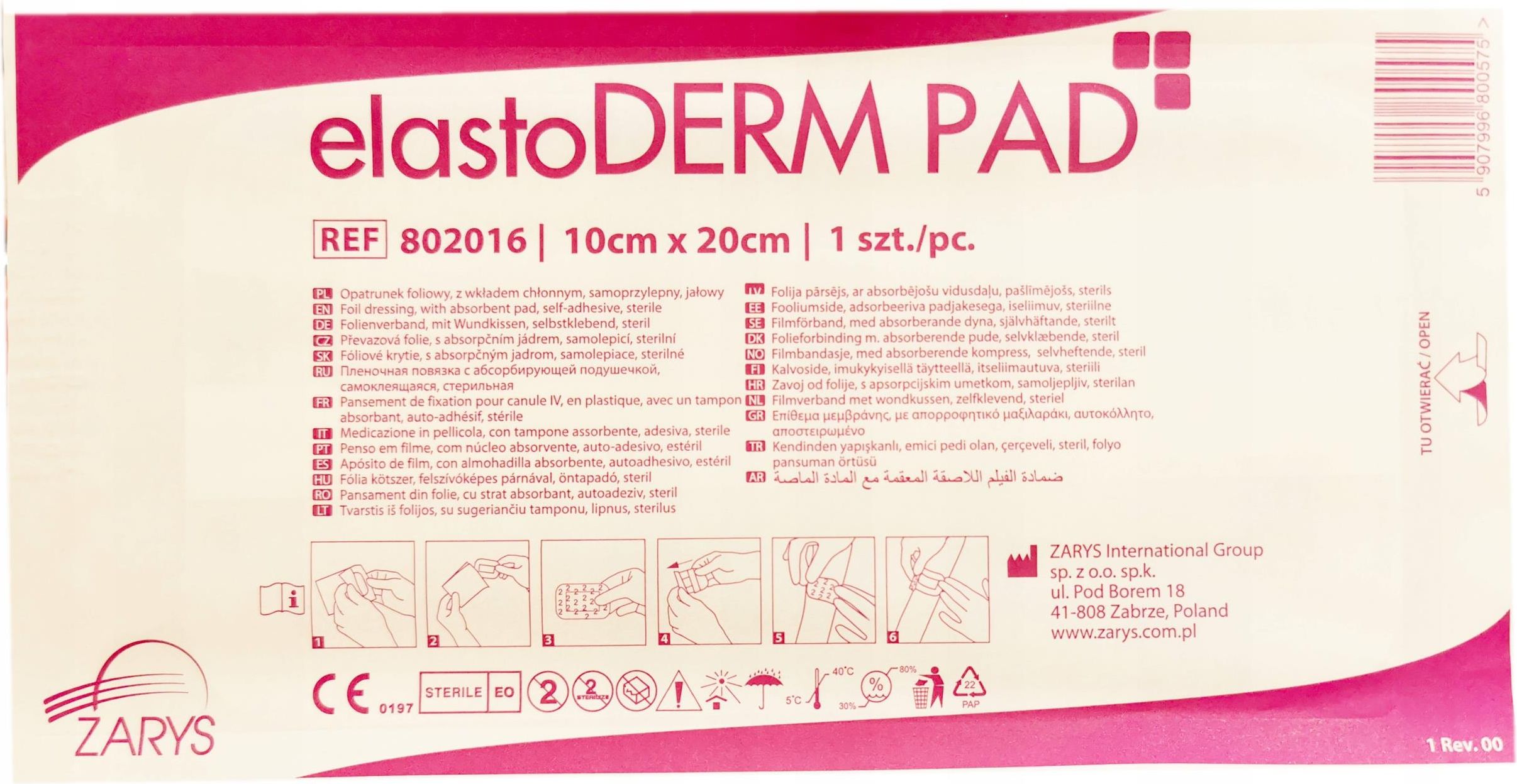 Zarys Opatrunek Foliowy Z Wkładem Elastoderm Pad 10X20Cm - Opinie i ...