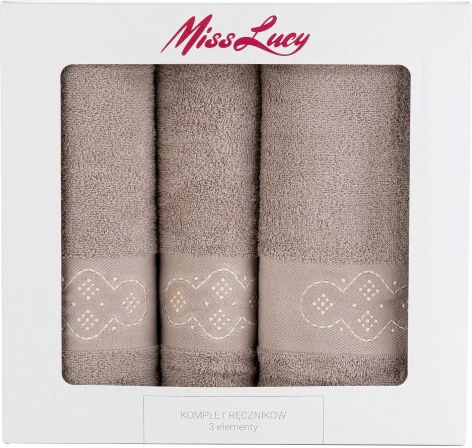 Miss Lucy Ręczniki Łazienkowe Bawełniane Siempre Beżowe 3 Szt 134747 ...