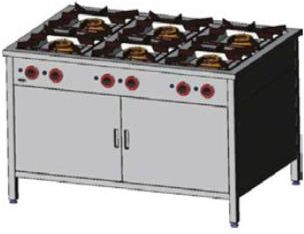 Egaz Kuchnia Gazowa 6 Palnikowa 1300X900X850mm Z Szafką 36 5kW ...