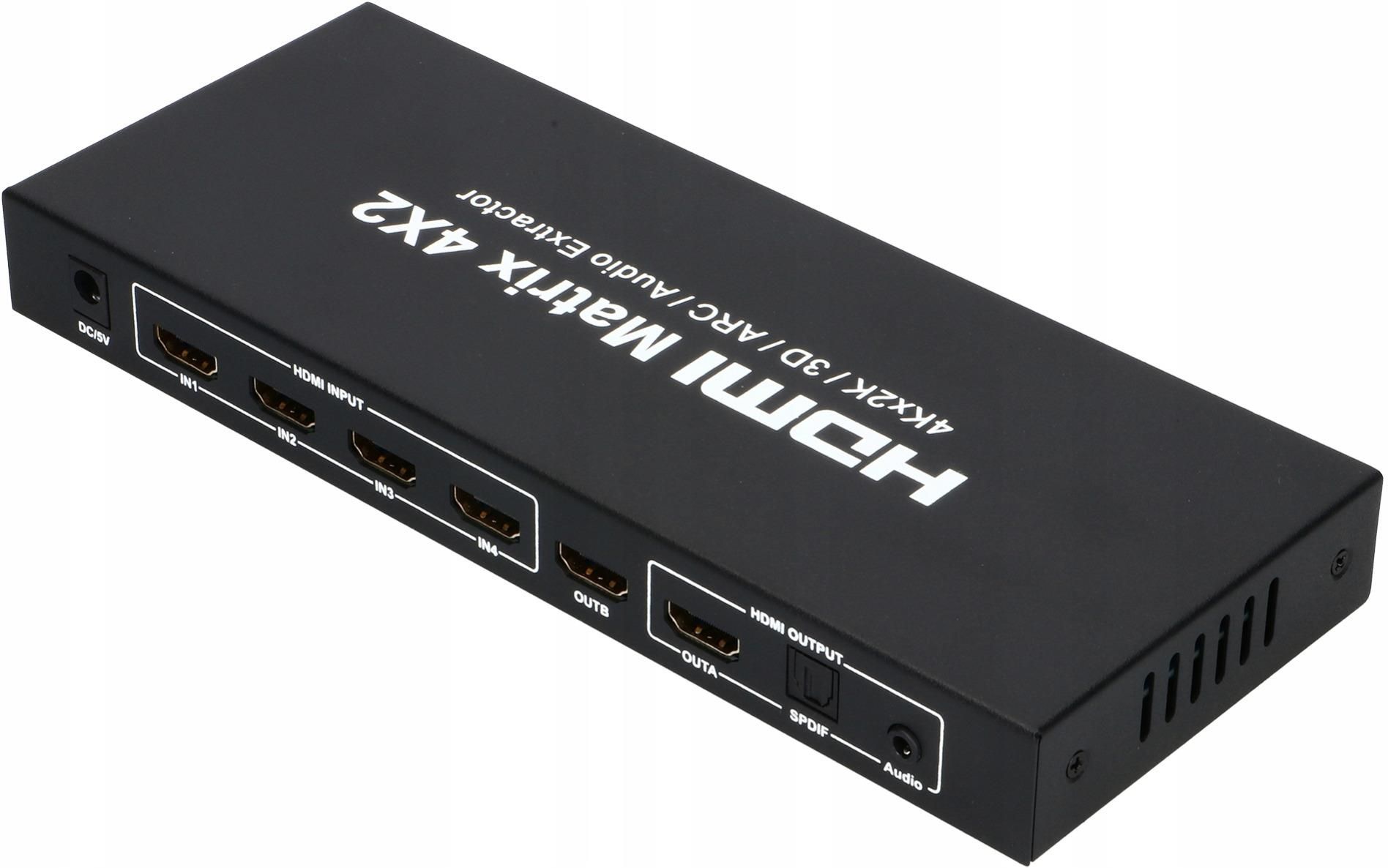 Przełącznik KVM MATRIX SWITCH SPLITTER MATRYCA HDMI 4x2 ULTRAHD 4K ...