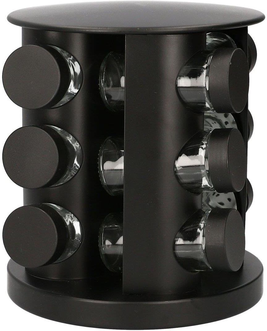 Homla Stojak Z Przyprawnikami Obrotowy Czarny 12 Słoiczków Otto 19X21Cm ...