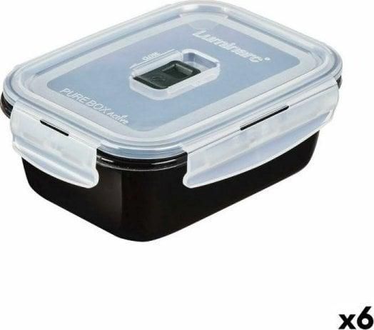 Luminarc Hermetyczne Pudełko Na Lunch Pure Box Czarny 820Ml Szkło 6Szt ...