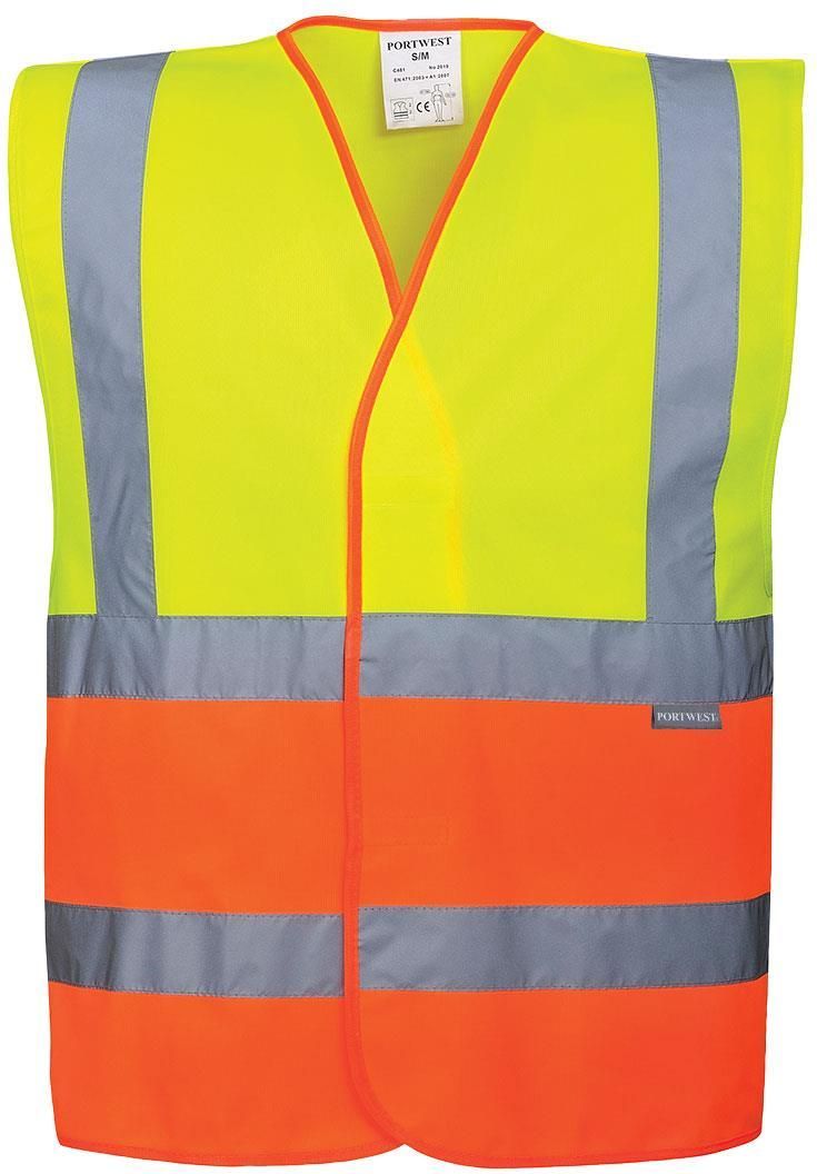 Portwest C481 Kamizelka Ostrzegawcza Dwukolorowa Żółty/Pomarańczowy (L ...
