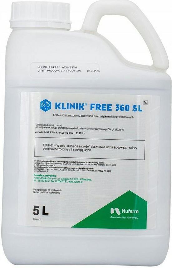 Klinik Free 360Sl 5L Glifosat Herbicyd Mocny Perz - Ceny i opinie ...