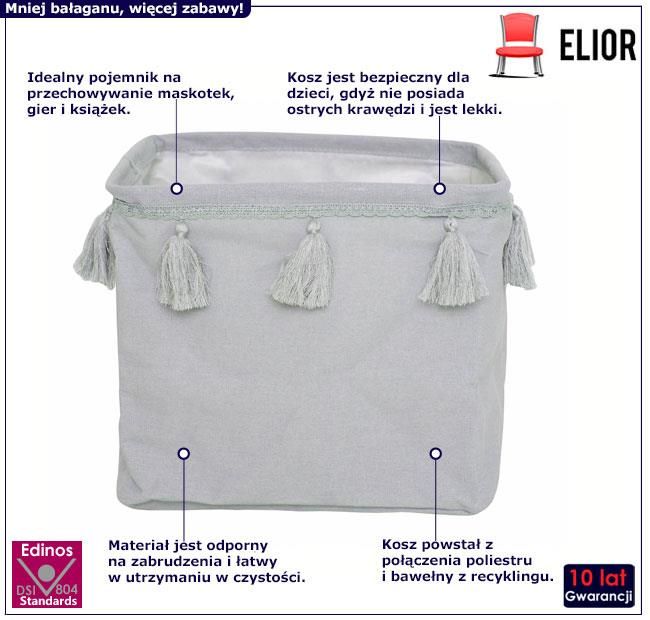 Elior Szary Materiałowy Pojemnik Na Zabawki Toy 4X - Ceny i opinie ...