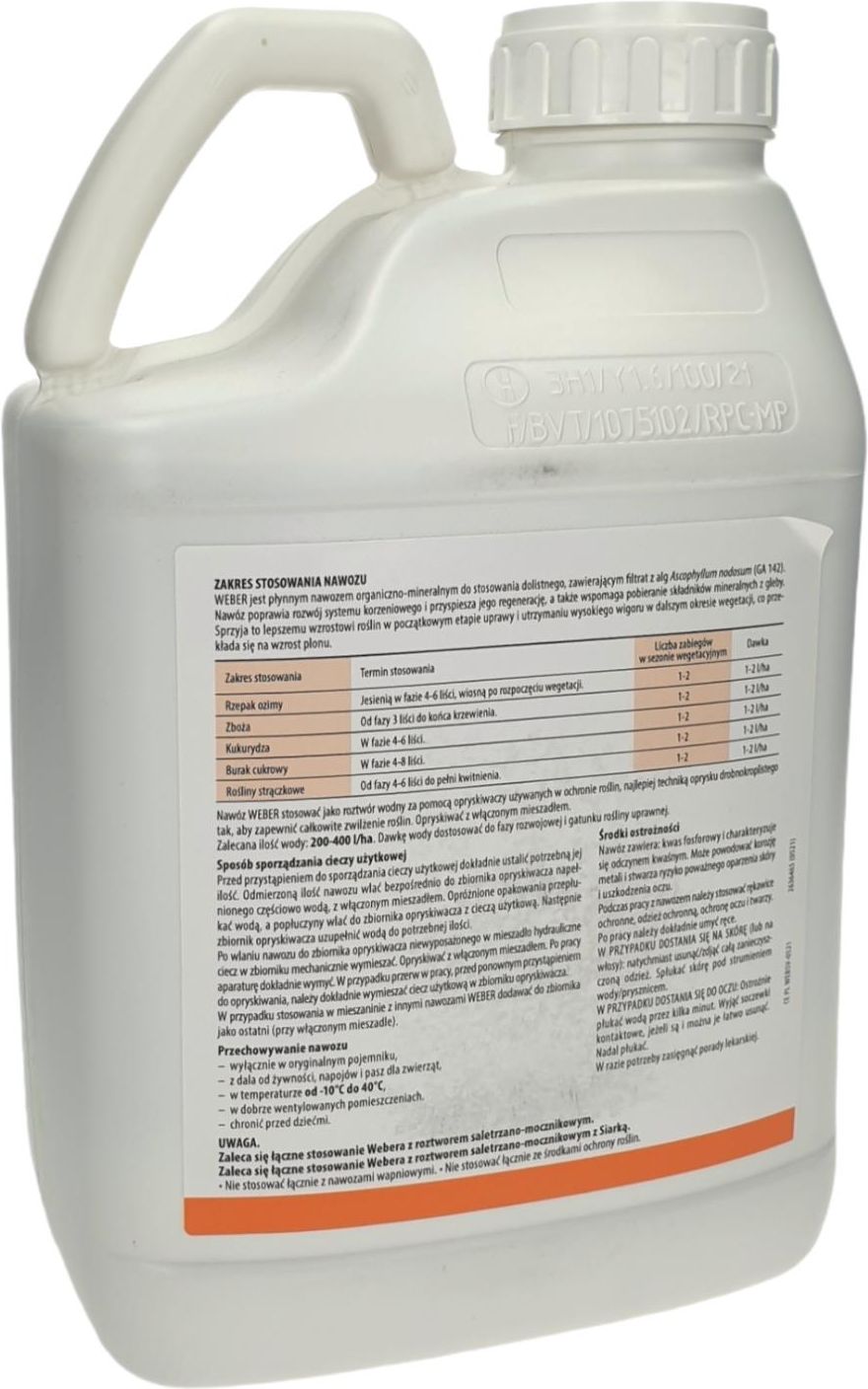 Nawóz Weber 5L Nawóz Organiczny Biostymulator Z Filtratem Z Alg Ascophyllum Nodosum - Ceny i ...