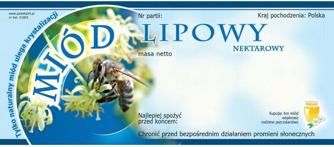 Pasieka 24 Etykieta Na Miód Lipowy 100Szt Lipa Etykiety - Opinie i ...