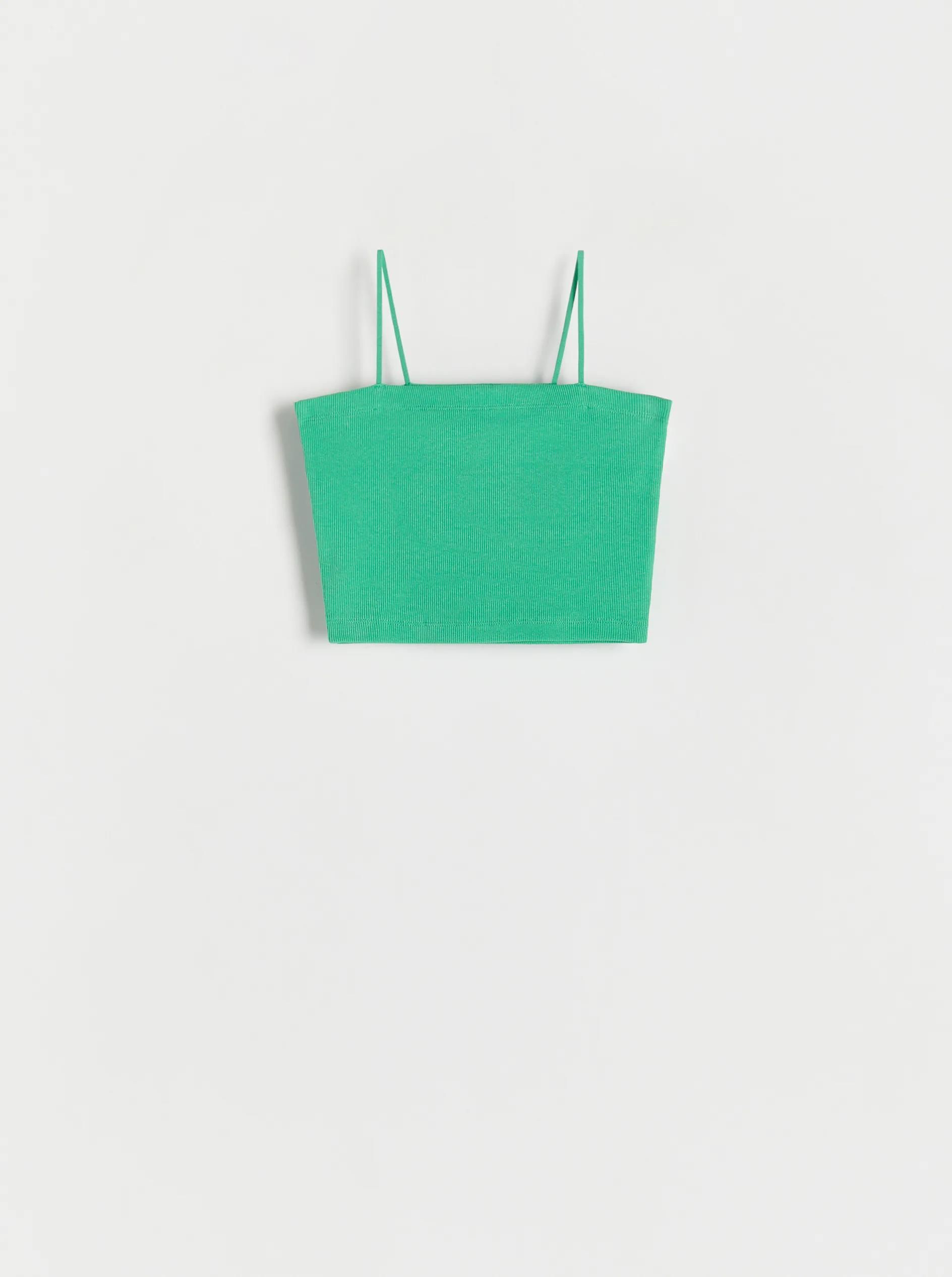 Reserved - Crop top na ramiączkach - Zielony - Ceny i opinie - Ceneo.pl